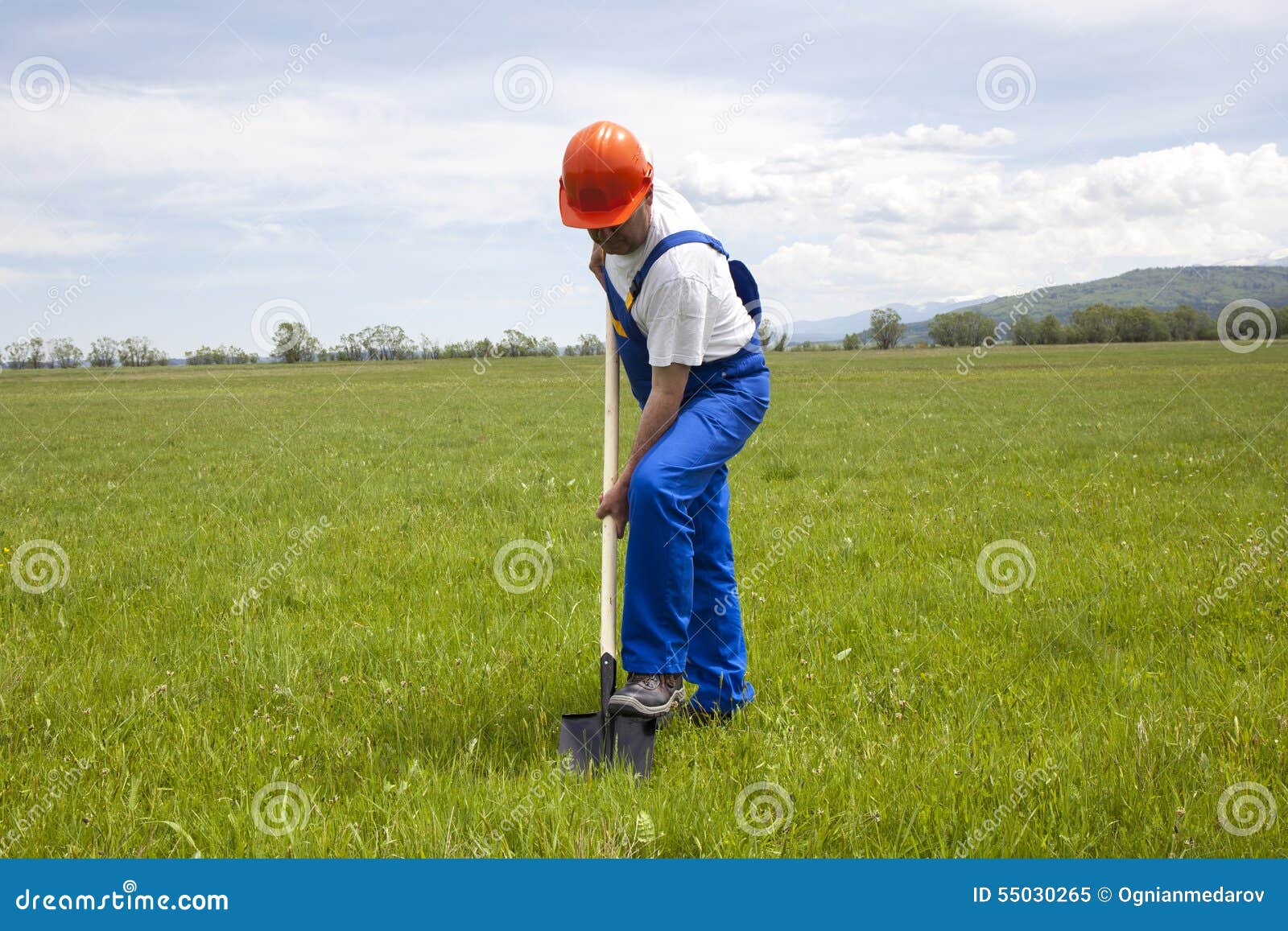 Worker is Digging with a Shovel Stock Image - Image of gardener, nature ...