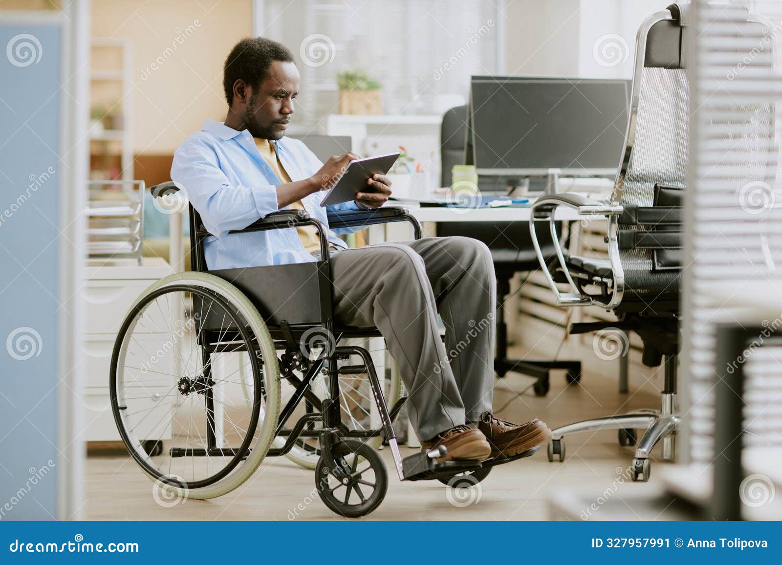 Worker with Disability in Office Stock Image - Image of optimist ...