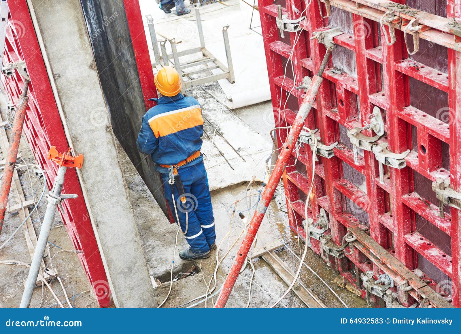 Worker Disassemble Falsework Construction Stock Image - Image of ...