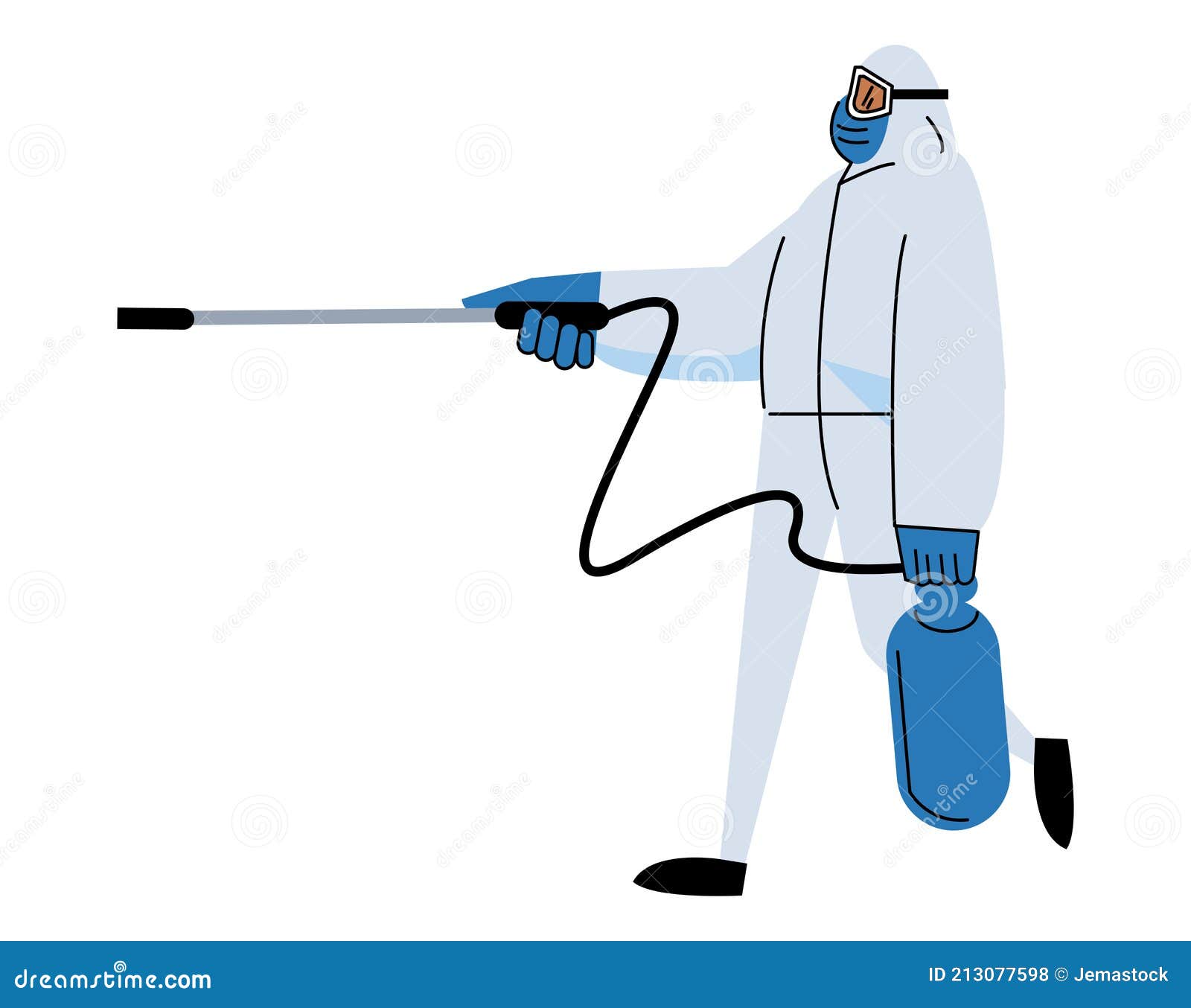 Worker Disinfecting Character Stock Vector - Illustration of ...