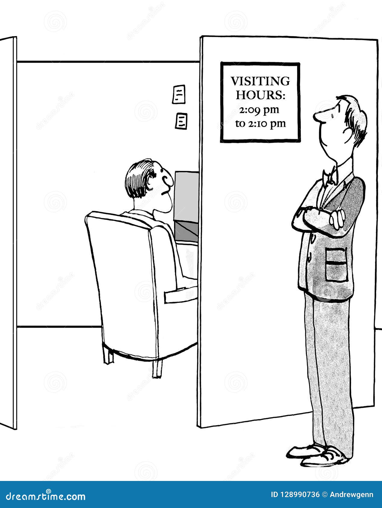 Visiting Hours are Already Over Stock Illustration - Illustration of ...