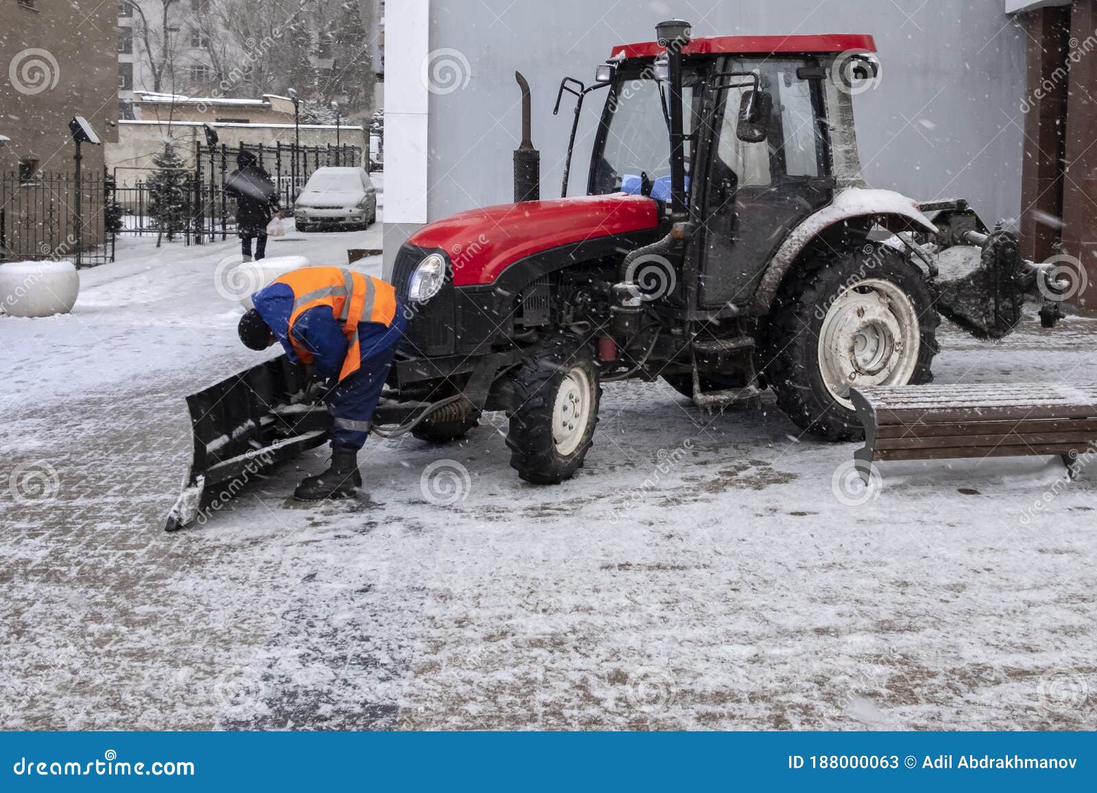 Worker is Doing Maintenance Work of Tracktor Editorial Stock Photo ...