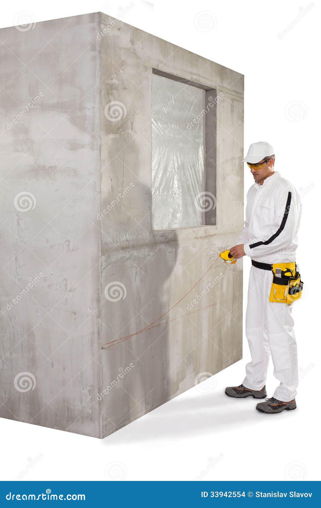 Worker Doing a String Lining Stock Photo - Image of foreman, experience ...