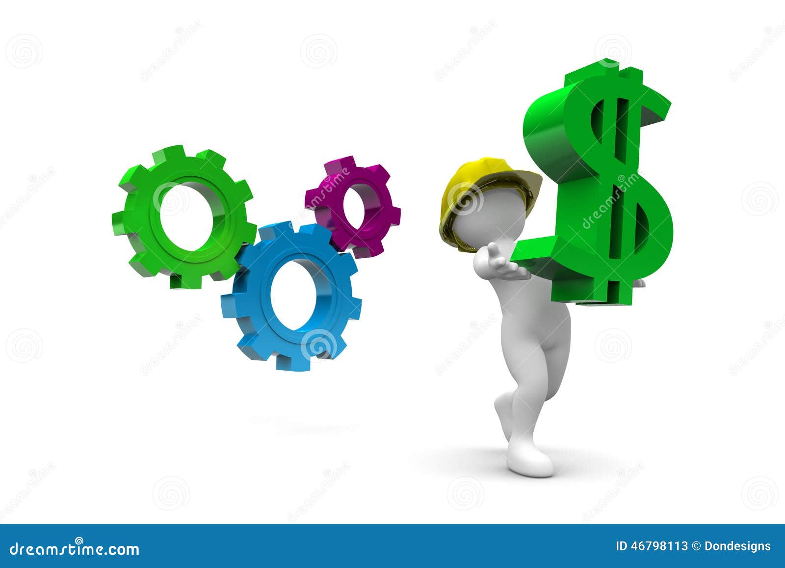 Worker and dollar sign stock illustration. Illustration of center ...