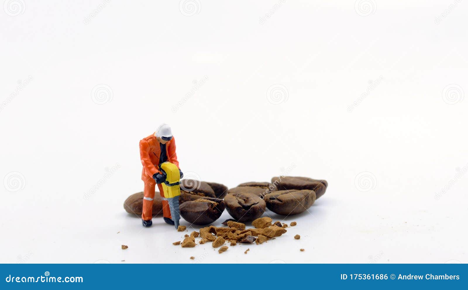 Worker Drilling Coffee Beans Stock Photo - Image of safety, equipment ...