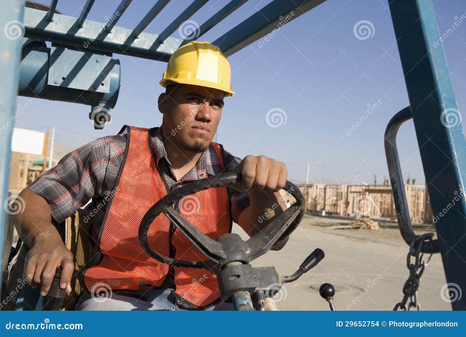 Worker Driving Bulldozer at Site Stock Photo - Image of machinery ...