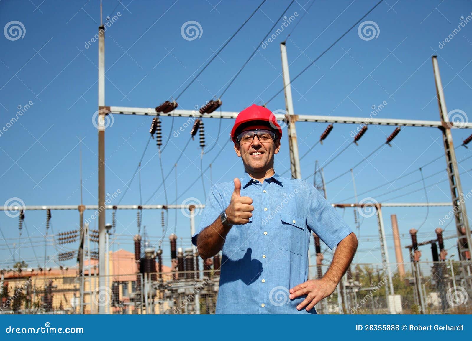 Worker at an Electrical Substation Stock Photo - Image of alternating ...