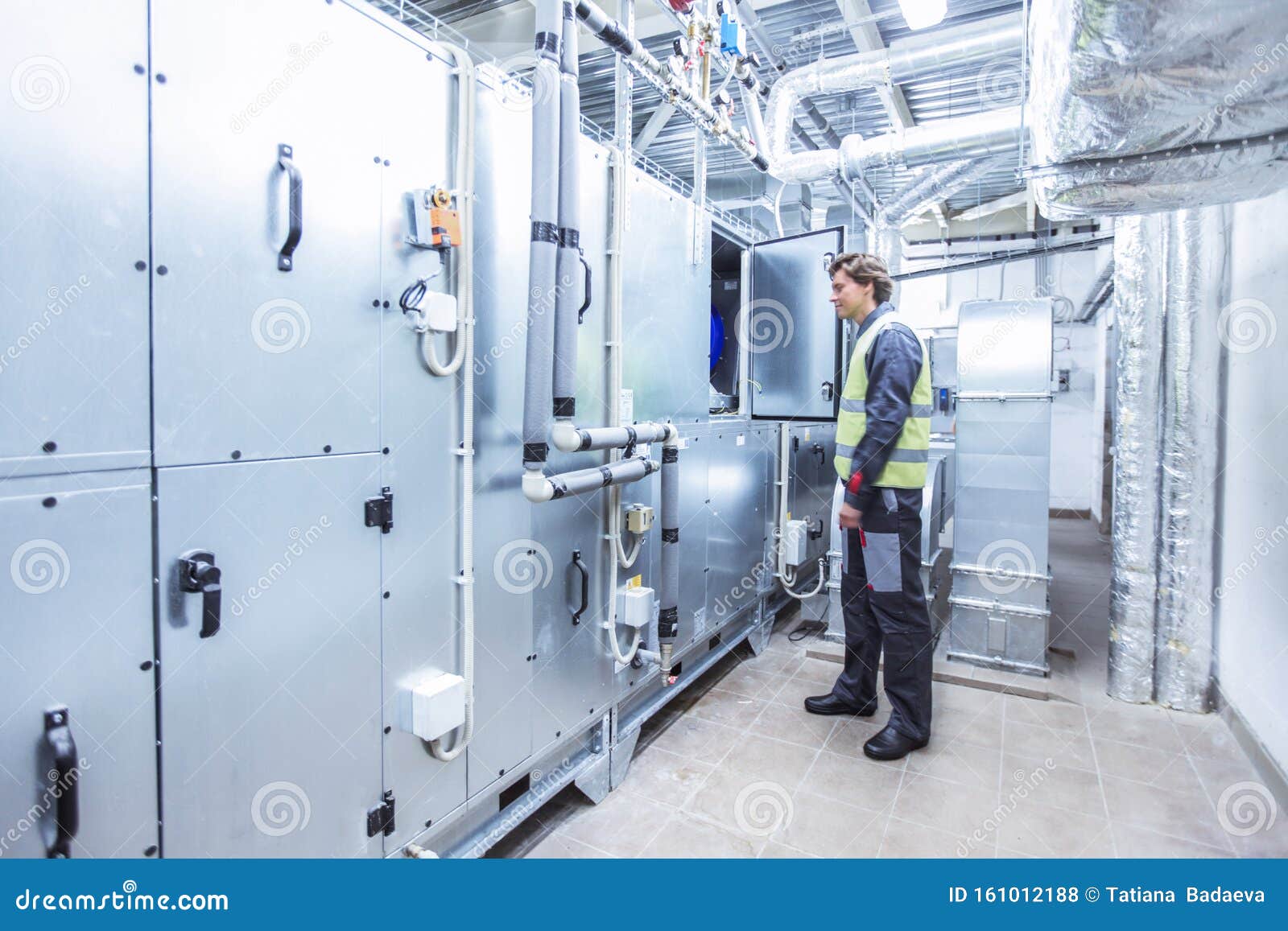 Worker in Electrical Switchgear Room Stock Photo - Image of industrial ...