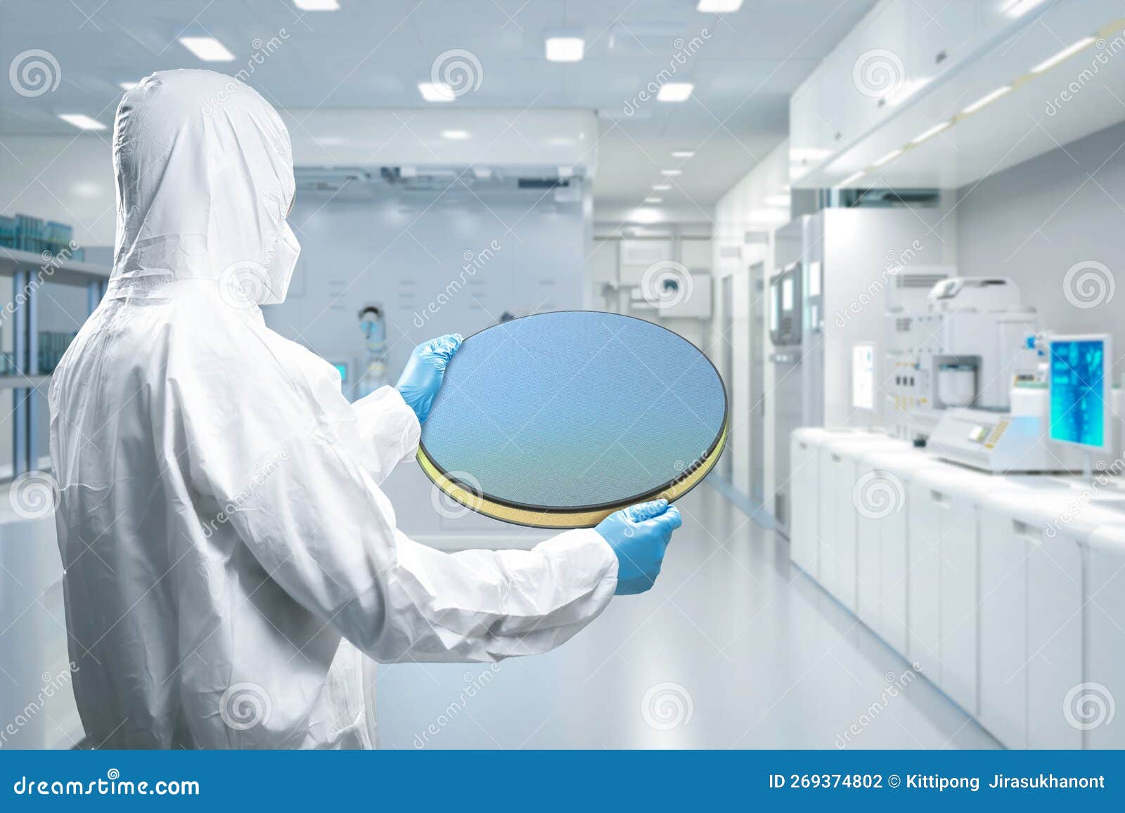 Worker or Engineer Wears Medical Protective Suit or Coverall Suit with ...