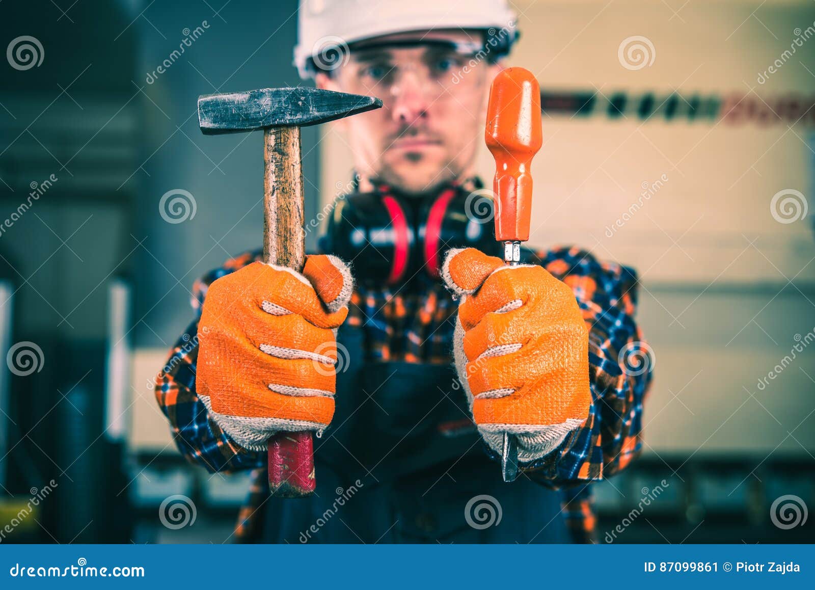 Worker with Essential Tools Stock Image - Image of profession ...