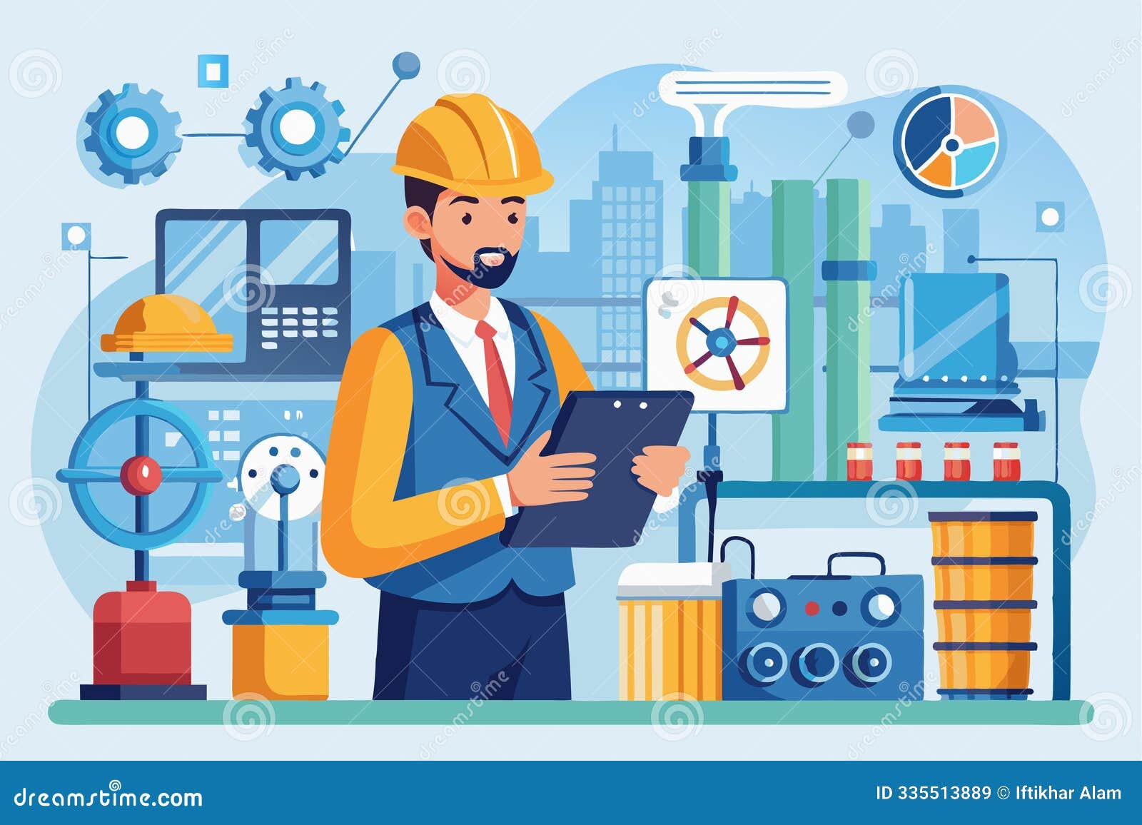 A Worker Examines Operational Control Systems and Monitors Processes at ...