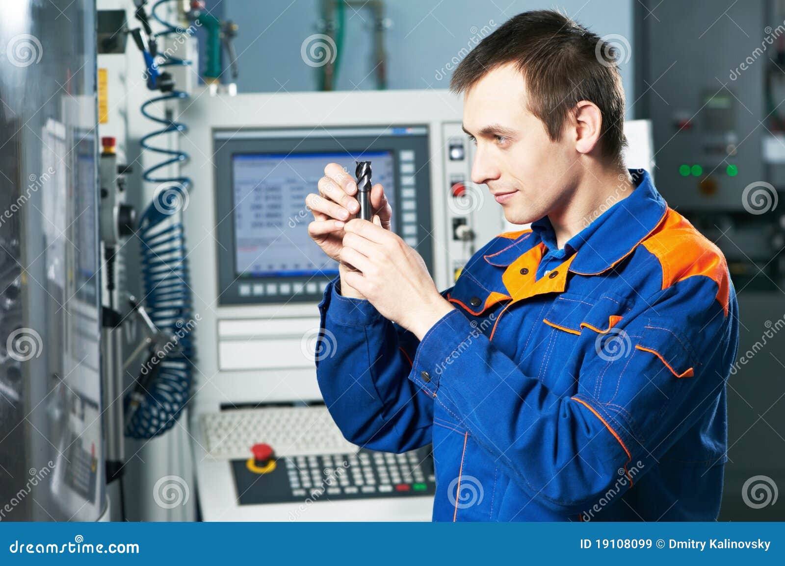 Worker examining detail stock image. Image of tool, accuracy - 19108099