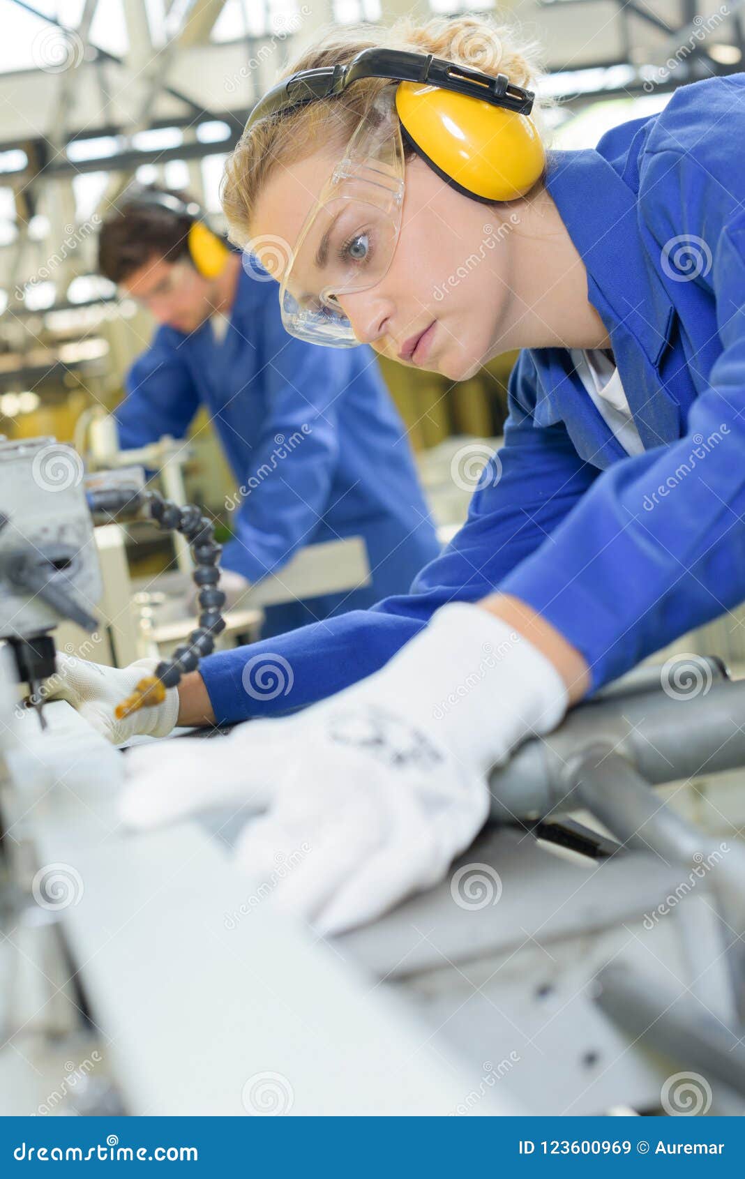 Worker in the factory stock image. Image of profit, gloves - 123600969