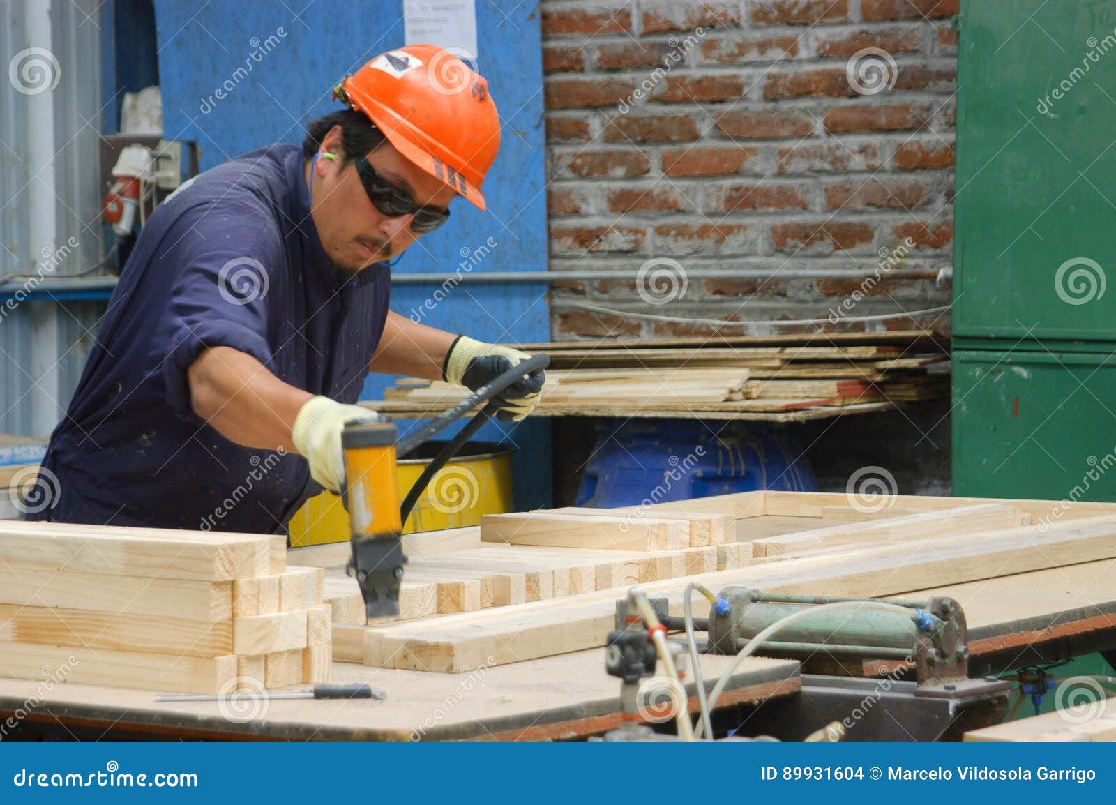 Worker in the Factory of Doors Editorial Stock Image - Image of ...
