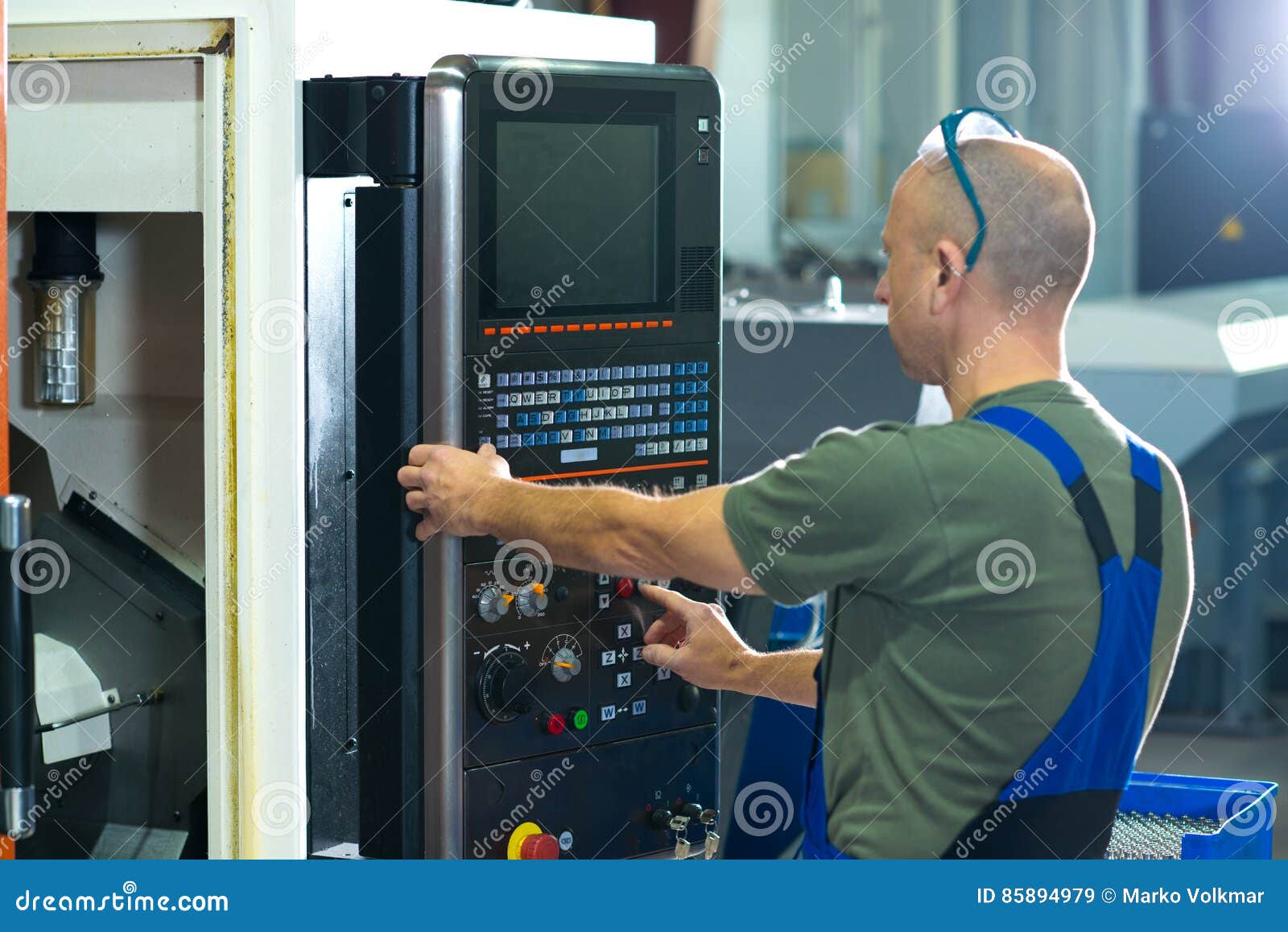 Worker in Factory on the Machine Stock Image - Image of metal ...