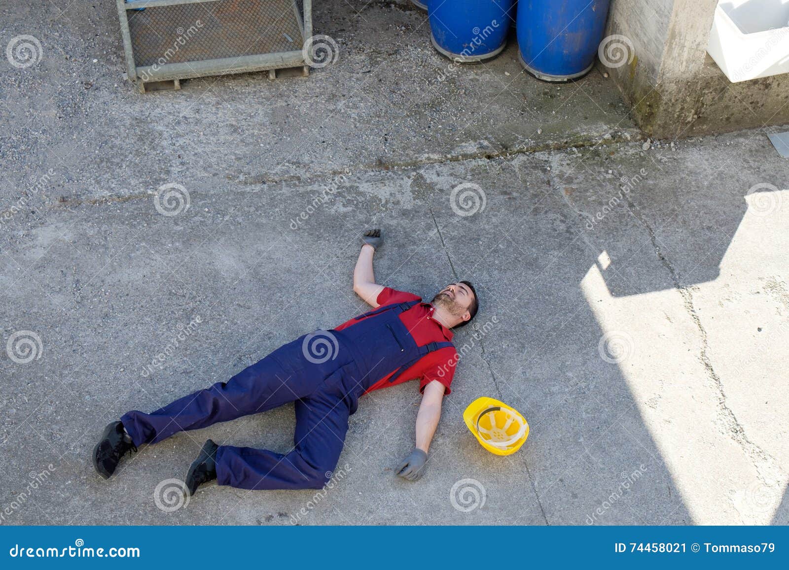 Worker in a Faint after Dramatic Injury Stock Image - Image of ...
