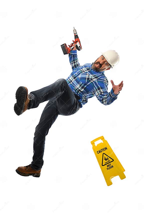 Worker Falling Down stock photo. Image of slipping, danger - 95585934