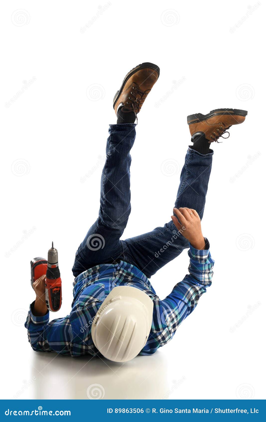 Worker Falling on Floor stock photo. Image of caution - 89863506