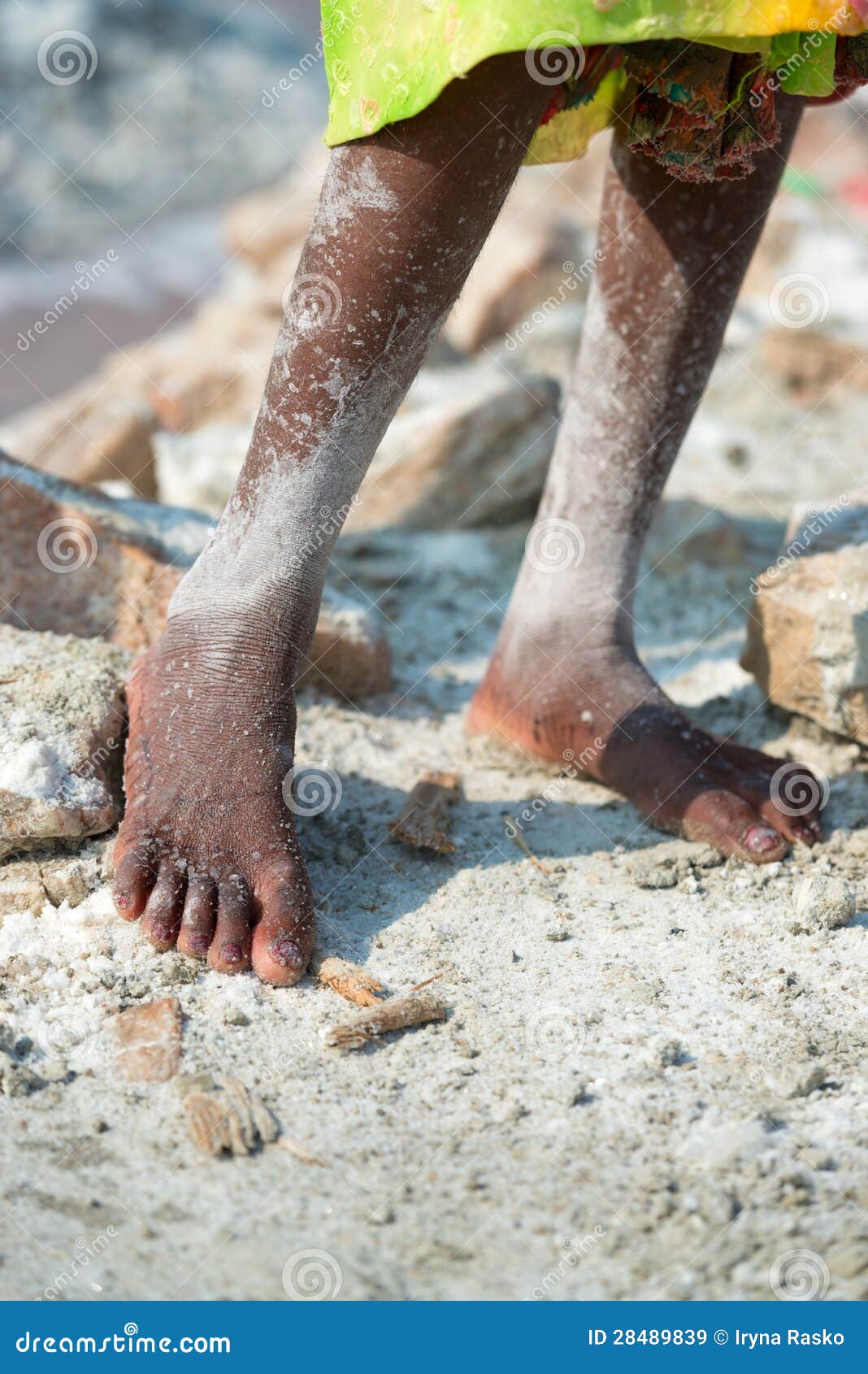 Worker Feet Salt in Salt Farm Stock Image - Image of india, farm: 28489839