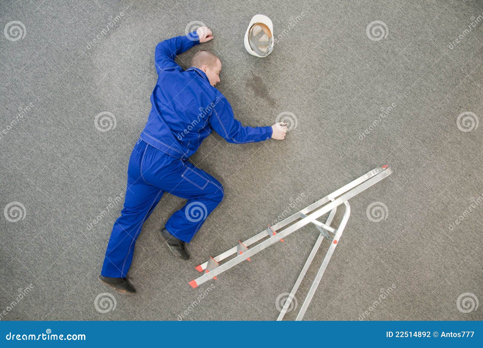 Worker fell from a ladder stock photo. Image of injured - 22514892