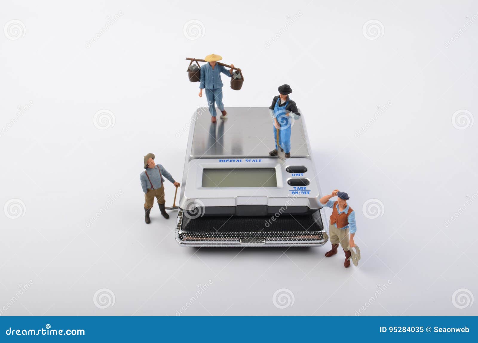 The Worker Figure with the Scale Stock Image - Image of investor ...