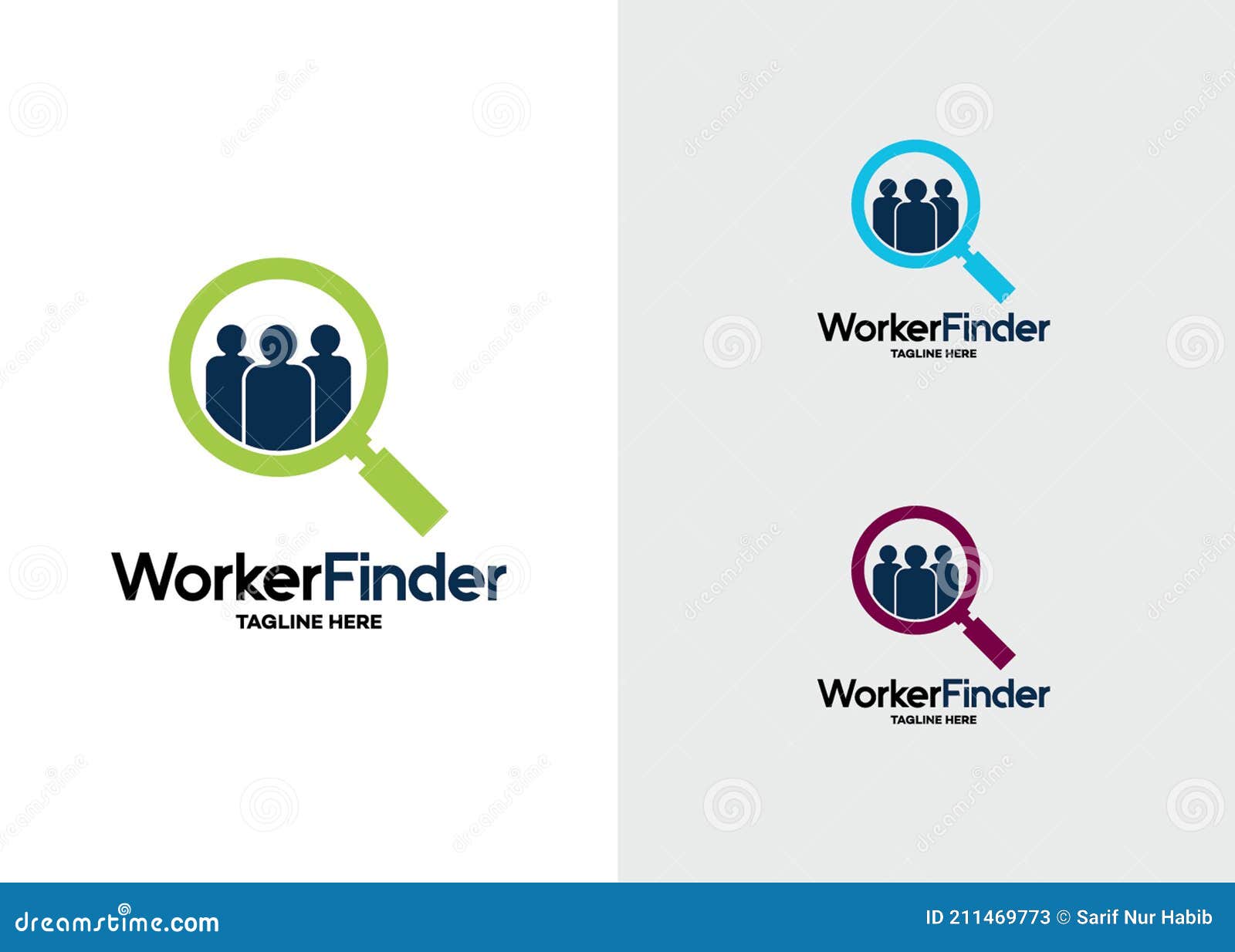 Worker Finder Logo Design Template Stock Vector - Illustration of ...