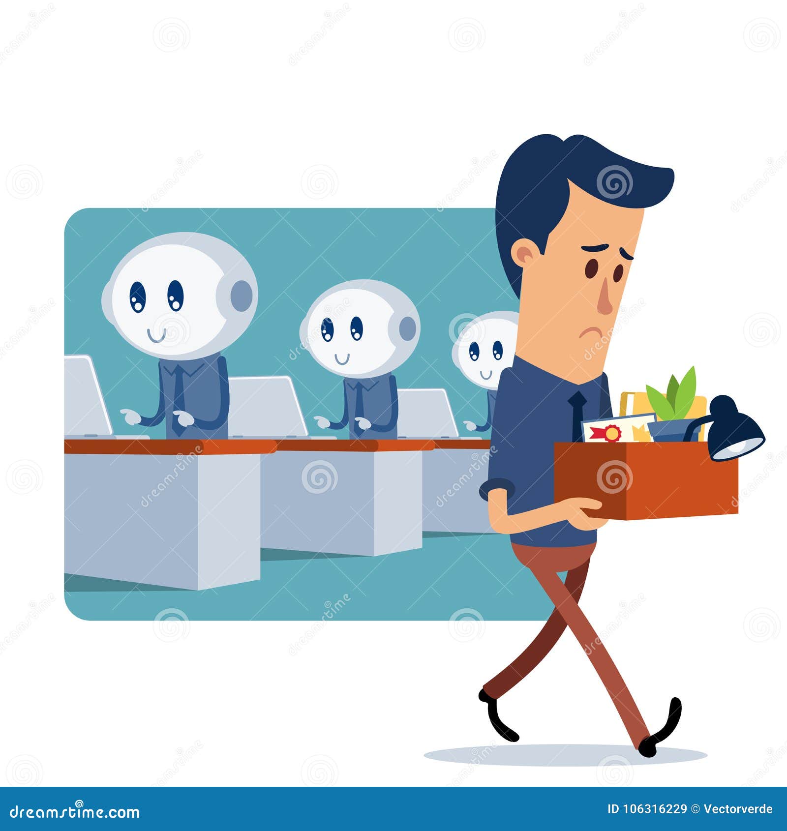 Worker fired from his job stock vector. Illustration of flat - 106316229