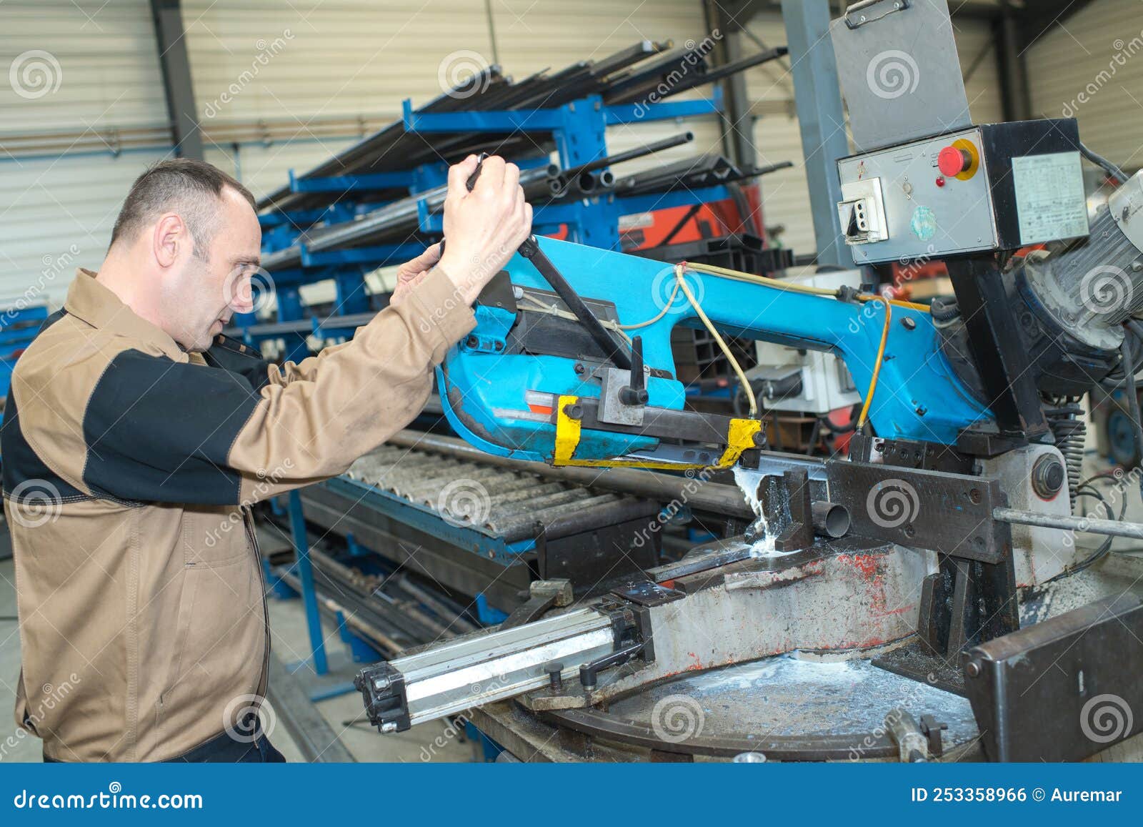 Worker fixing a machine stock photo. Image of work, fixing - 253358966