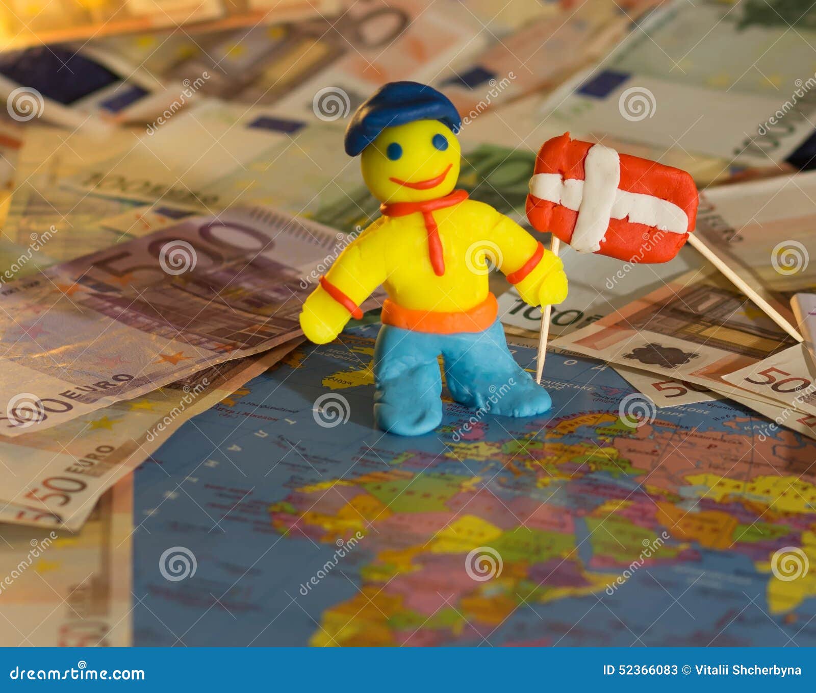 Worker with flag - Denmark stock image. Image of occupation - 52366083