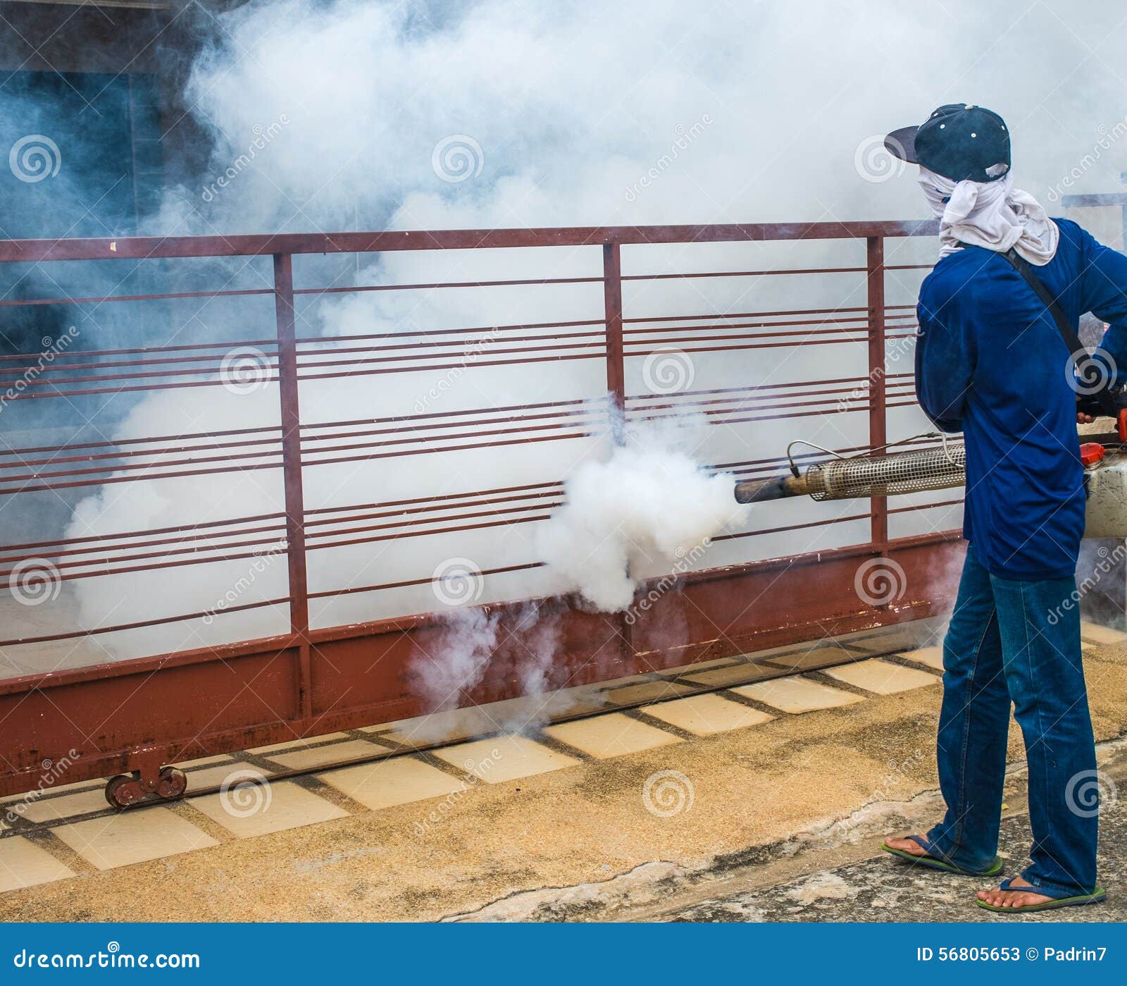 Worker Fogging for Dengue Control Stock Image - Image of malaria ...