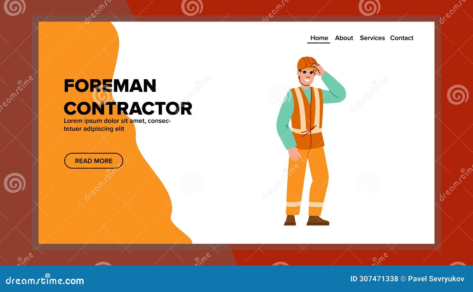 Worker Foreman Contractor Vector Stock Vector - Illustration of foreman ...