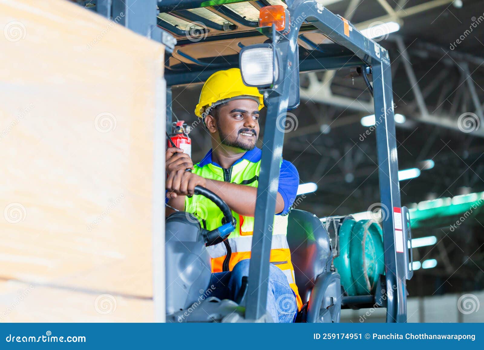 Worker on Forklift, Manual Workers Man Working in Warehouse, Worker ...