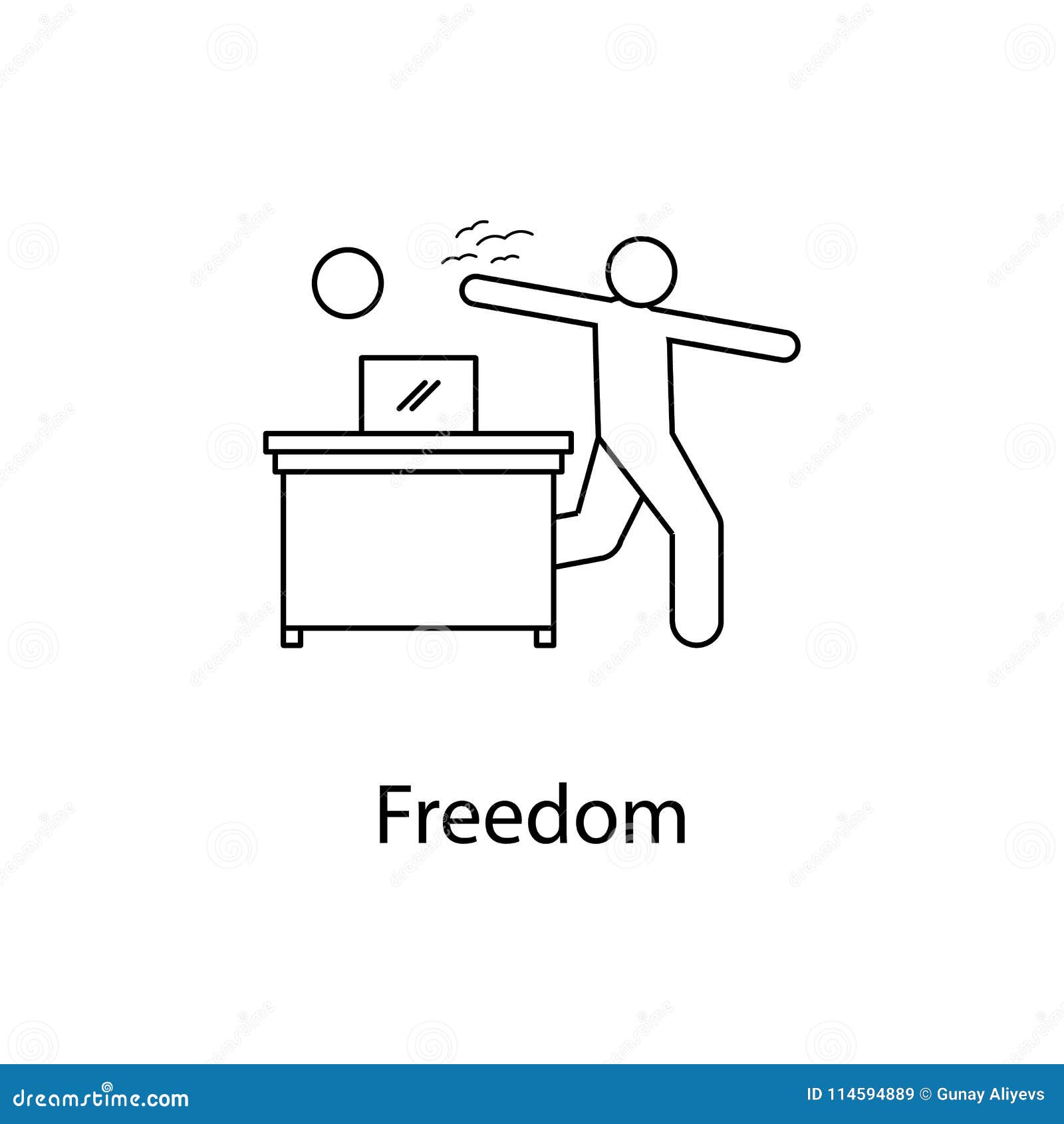 Worker is Freedom Icon. Element People at the Workplace for Mobile ...