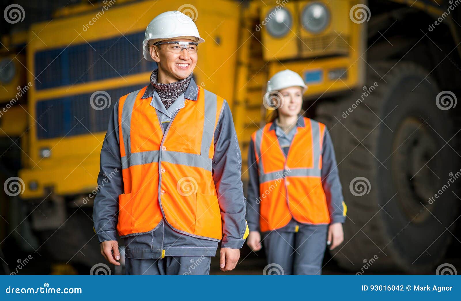 Worker in Front of a Bug Truck Stock Photo - Image of machine, driver ...