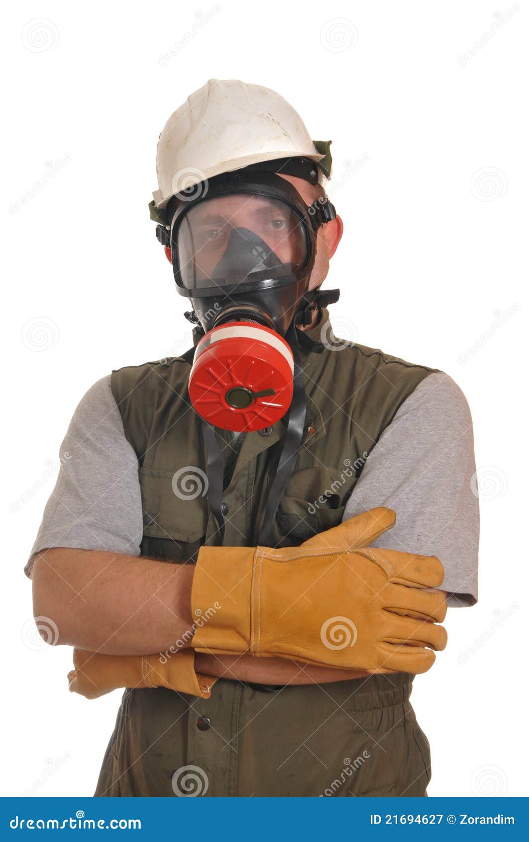 Worker with a gas mask stock image. Image of mask, nature - 21694627