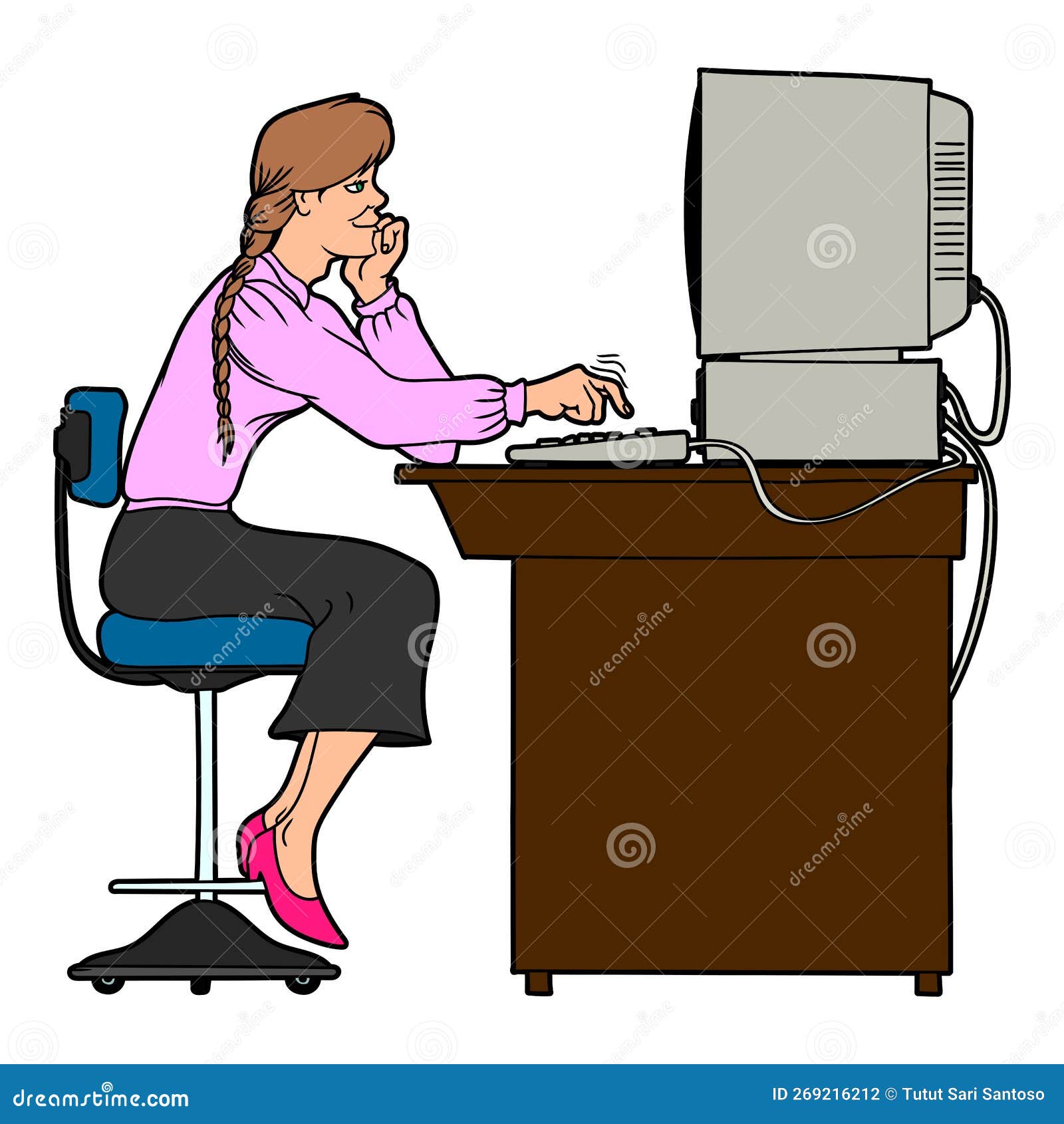 Worker girl stock vector. Illustration of design, vector - 269216212
