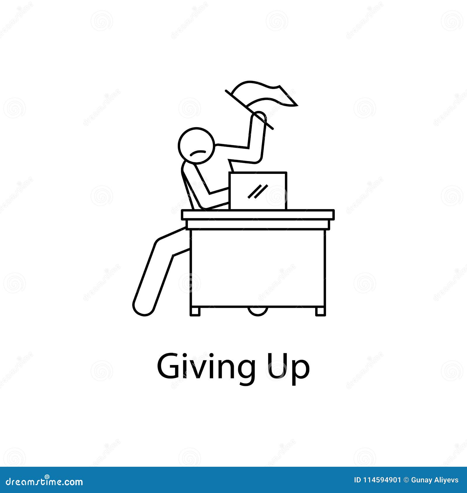 Worker is Giving Up Icon. Element People at the Workplace for Mobile ...