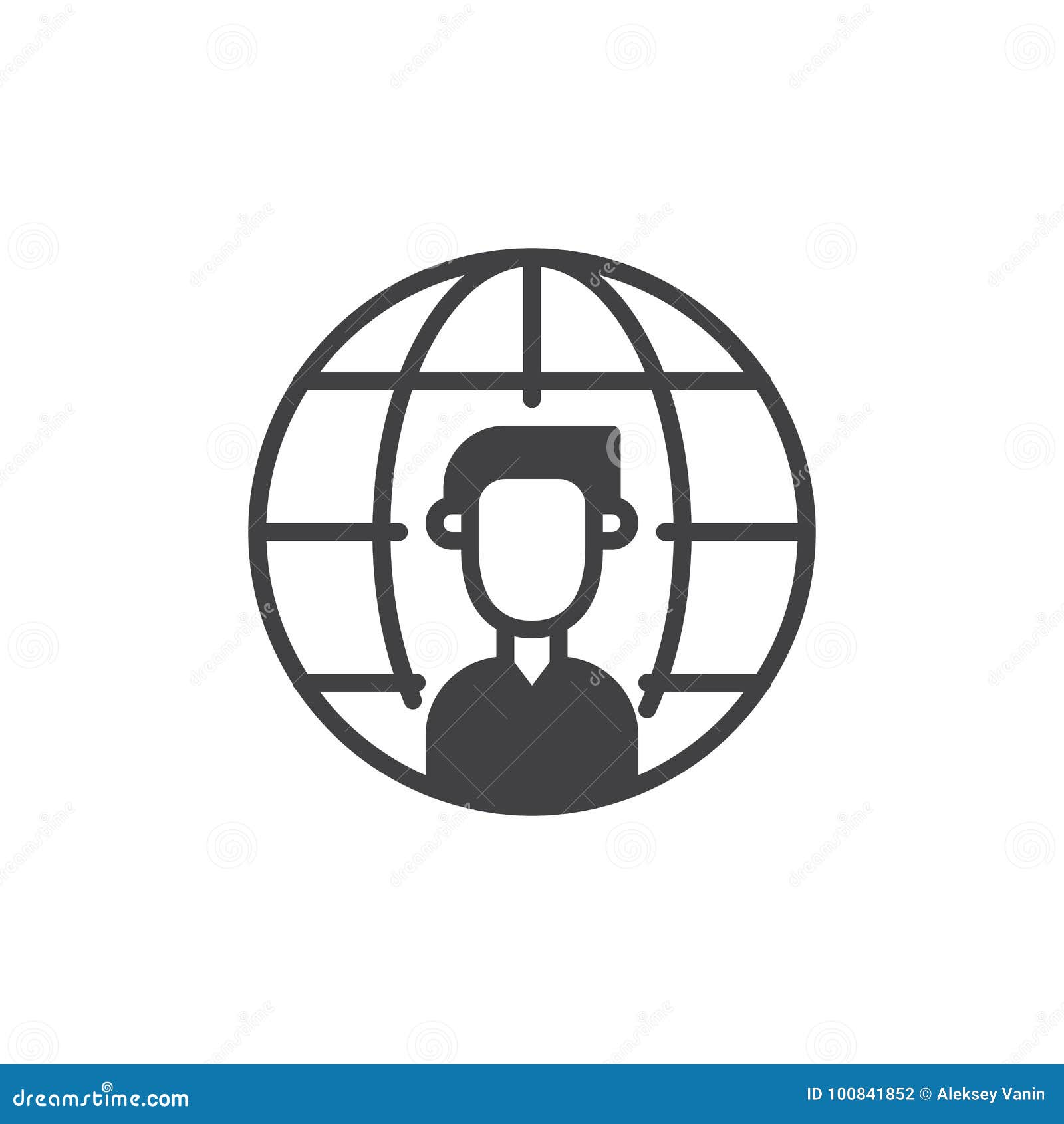 Worker and Globe Icon Vector Stock Vector - Illustration of globe ...