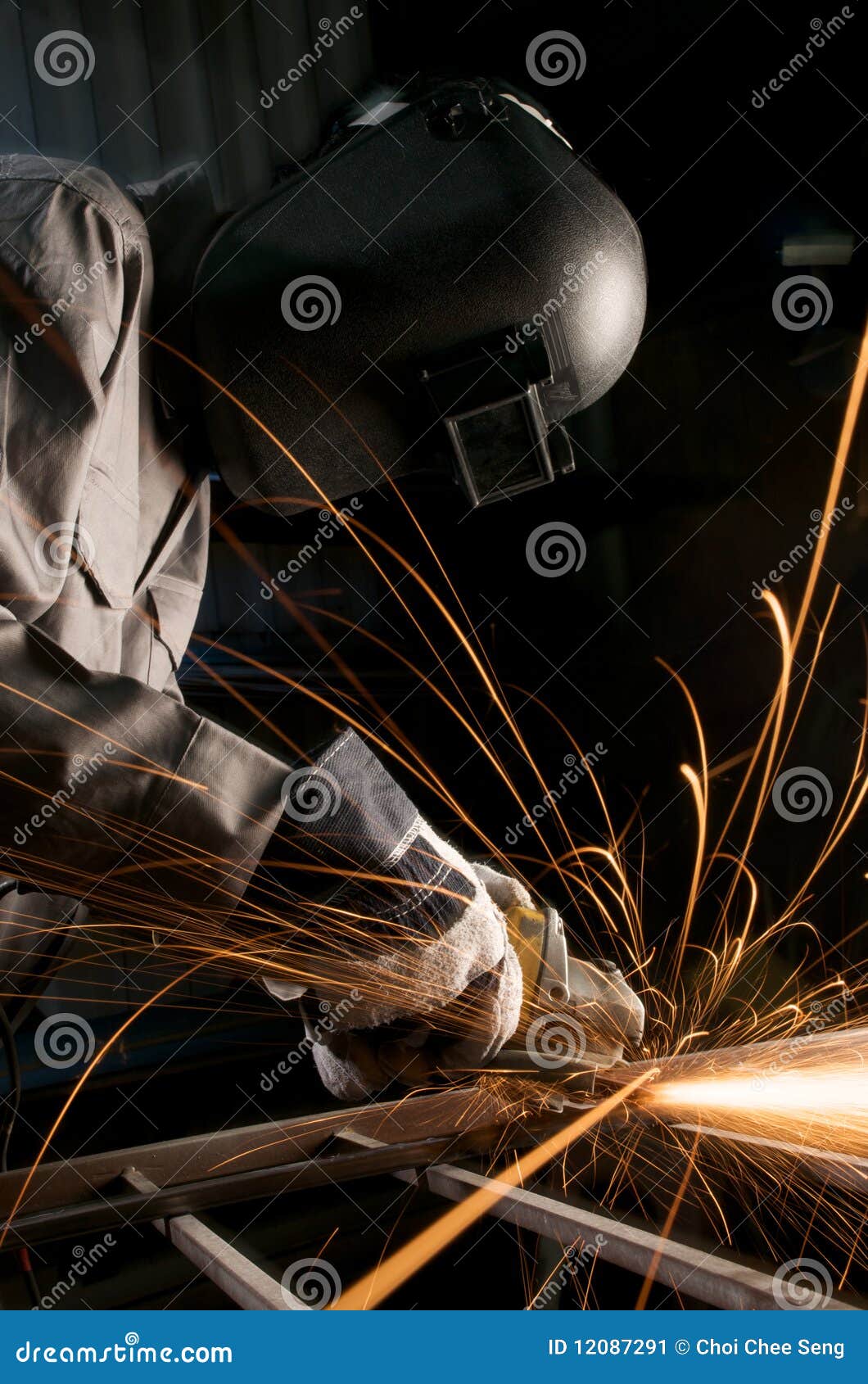 Worker grinding stock image. Image of sparks, working - 12087291