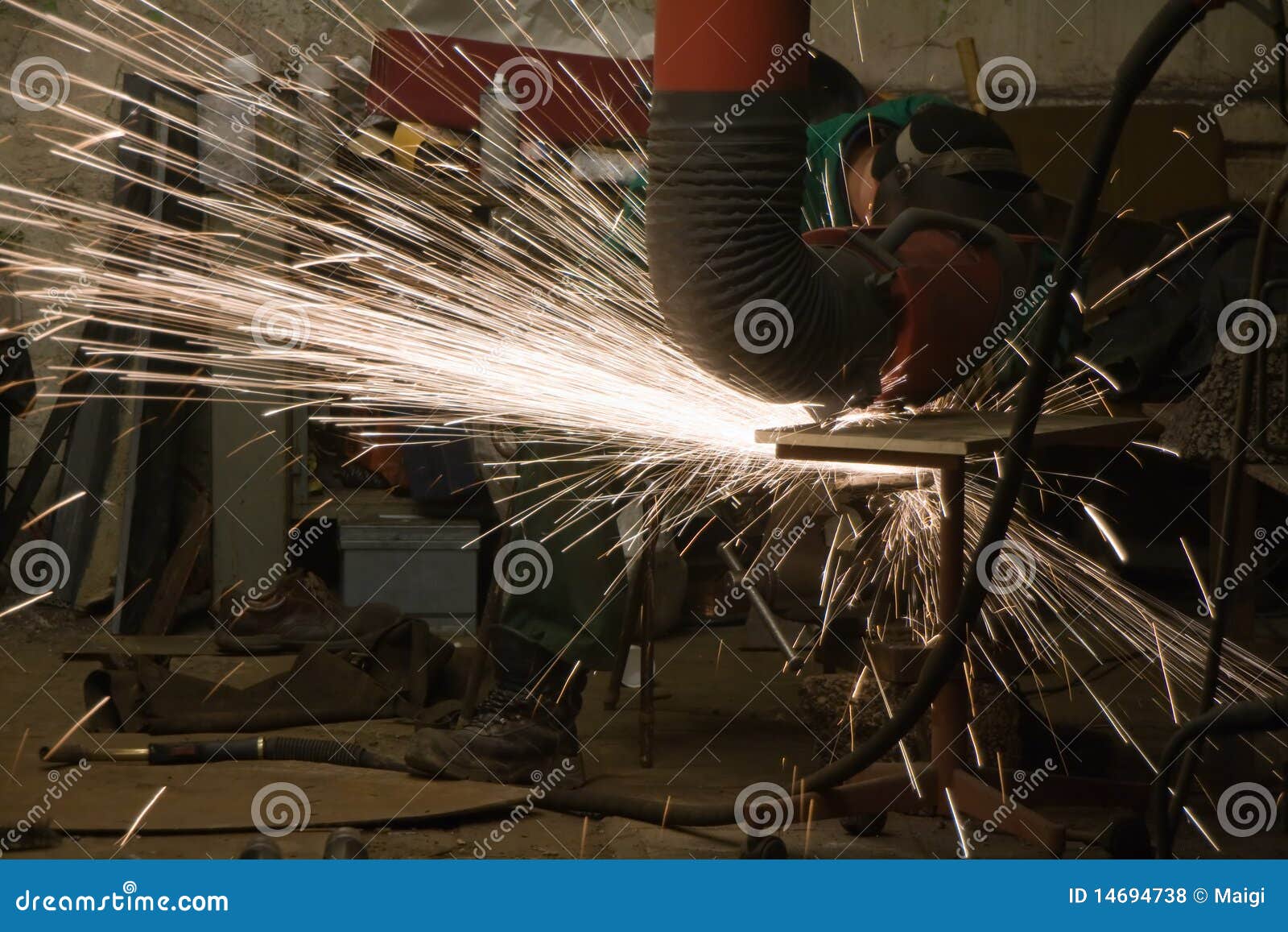 Worker grinding stock photo. Image of grinding, bright - 14694738