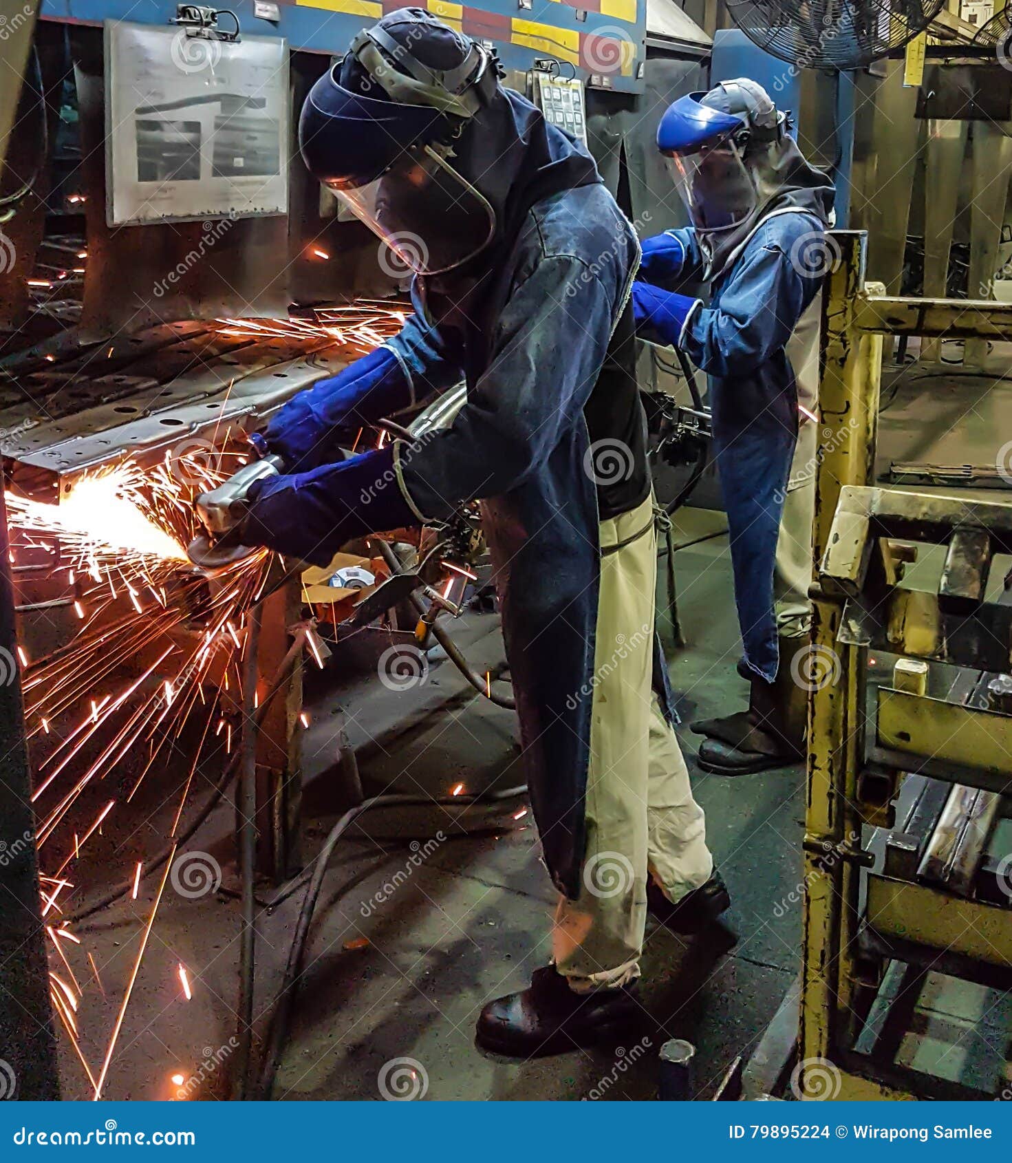 The worker grinding metal editorial stock image. Image of industry ...