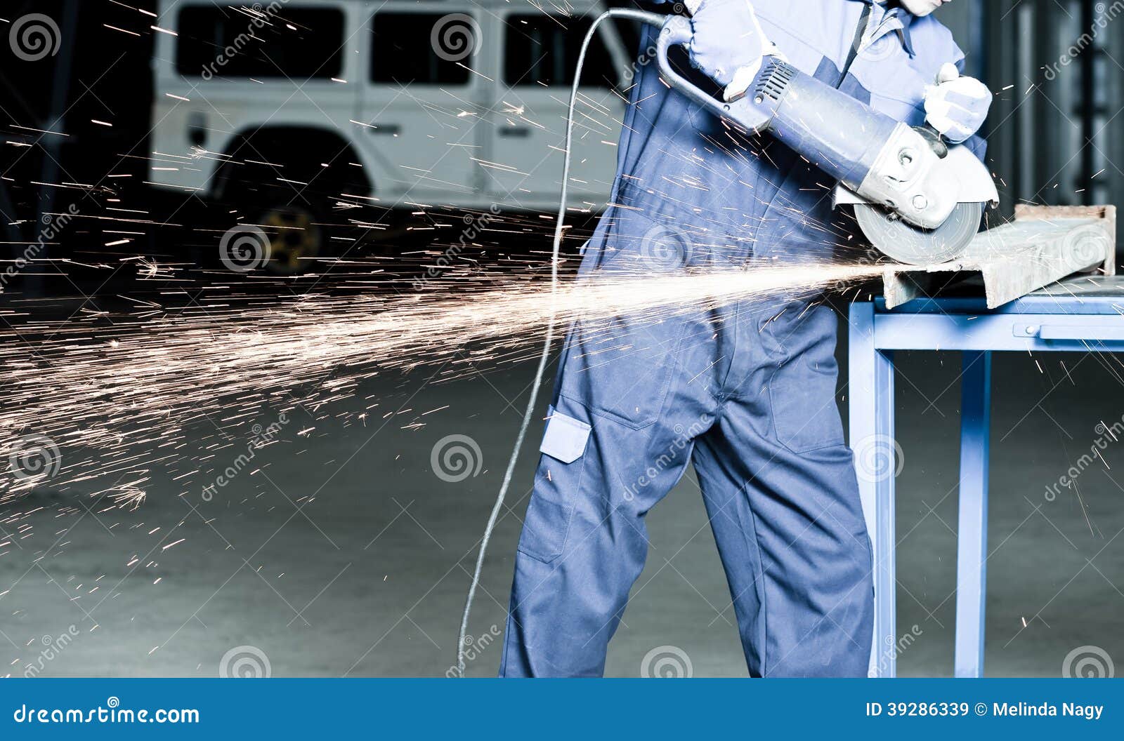 Worker grinding stock image. Image of closeup, sparks - 39286339