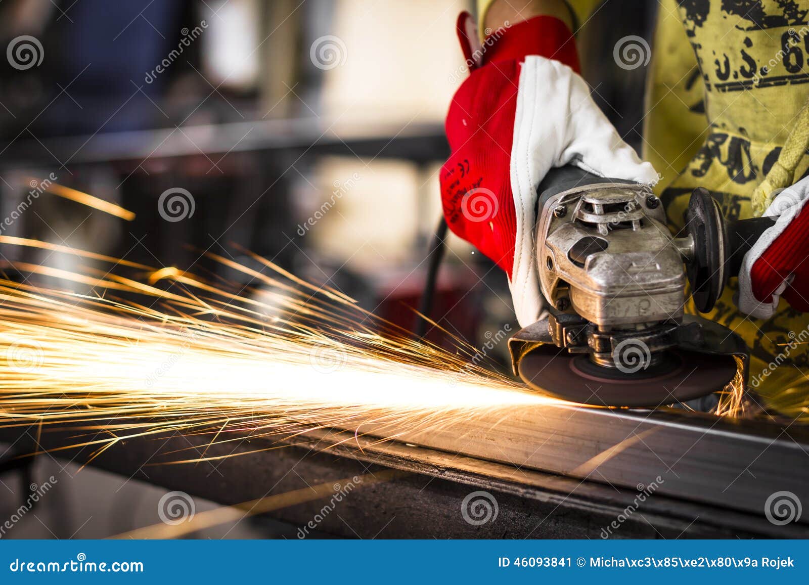 Worker grinding steel stock image. Image of industry - 46093841