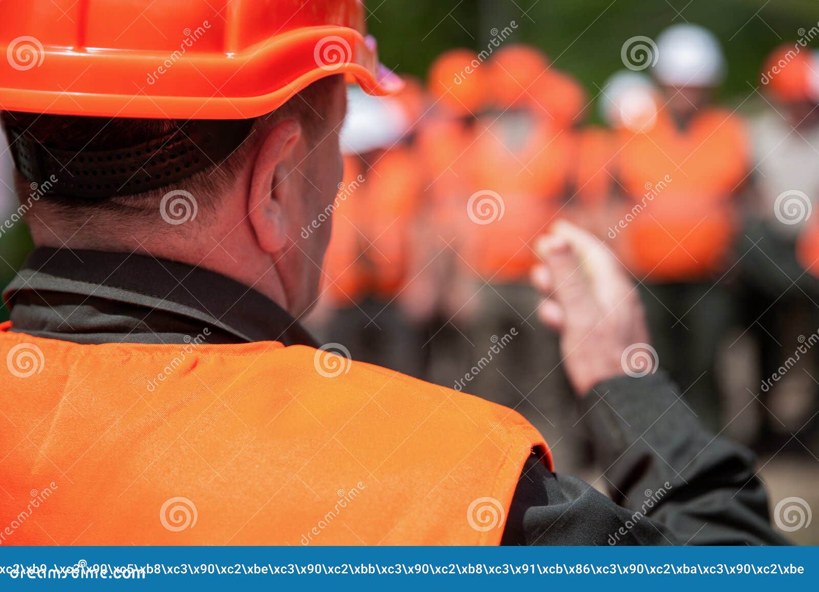 Worker Group Wearing Vest, Safety. Building Concept. Architector ...