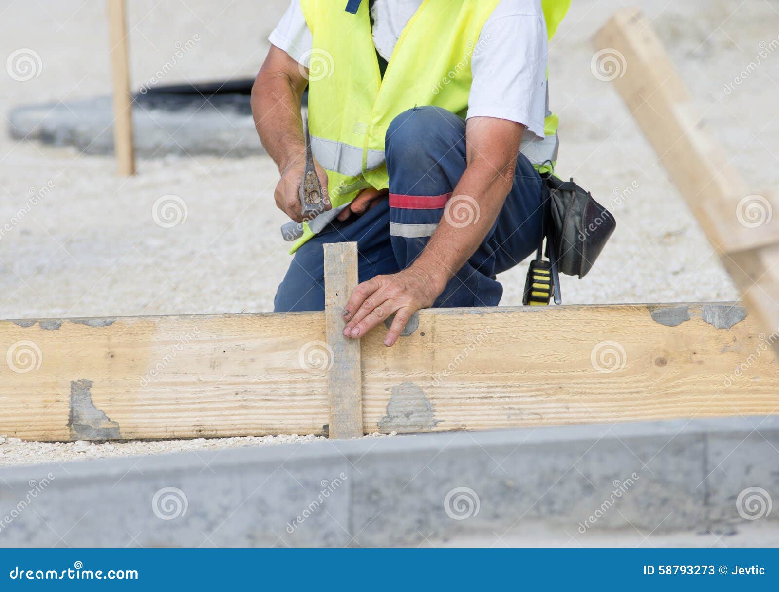 Worker with hammer stock image. Image of planking, occupation - 58793273