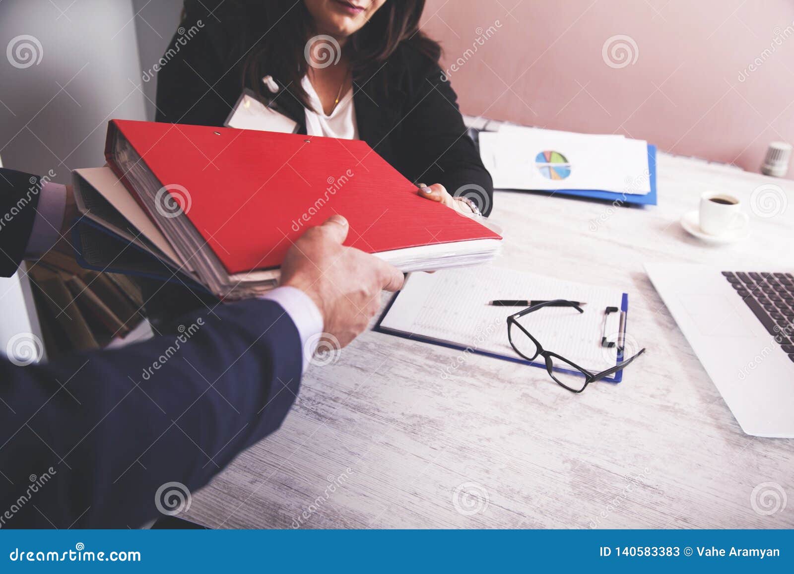 Worker Hand Document with Boss Stock Image - Image of business ...