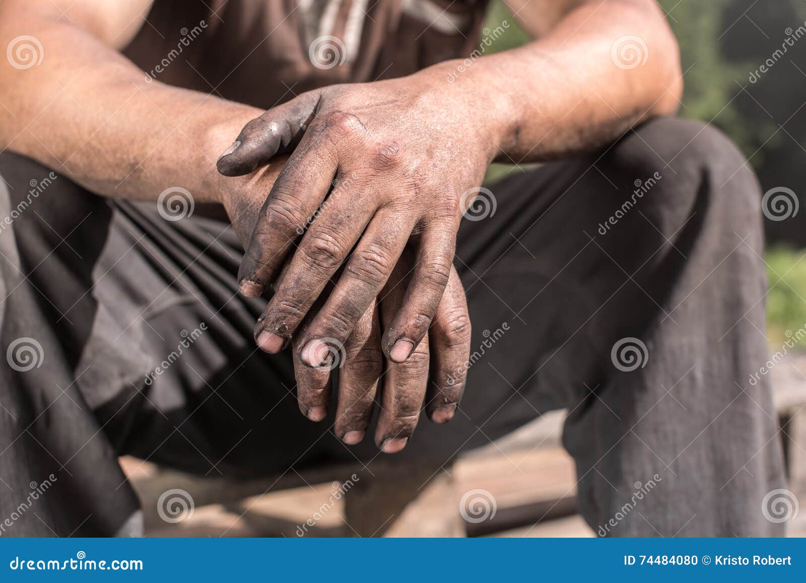 Dirty Hands Worker Hands Man / Open Hands Stained Stock Photography ...