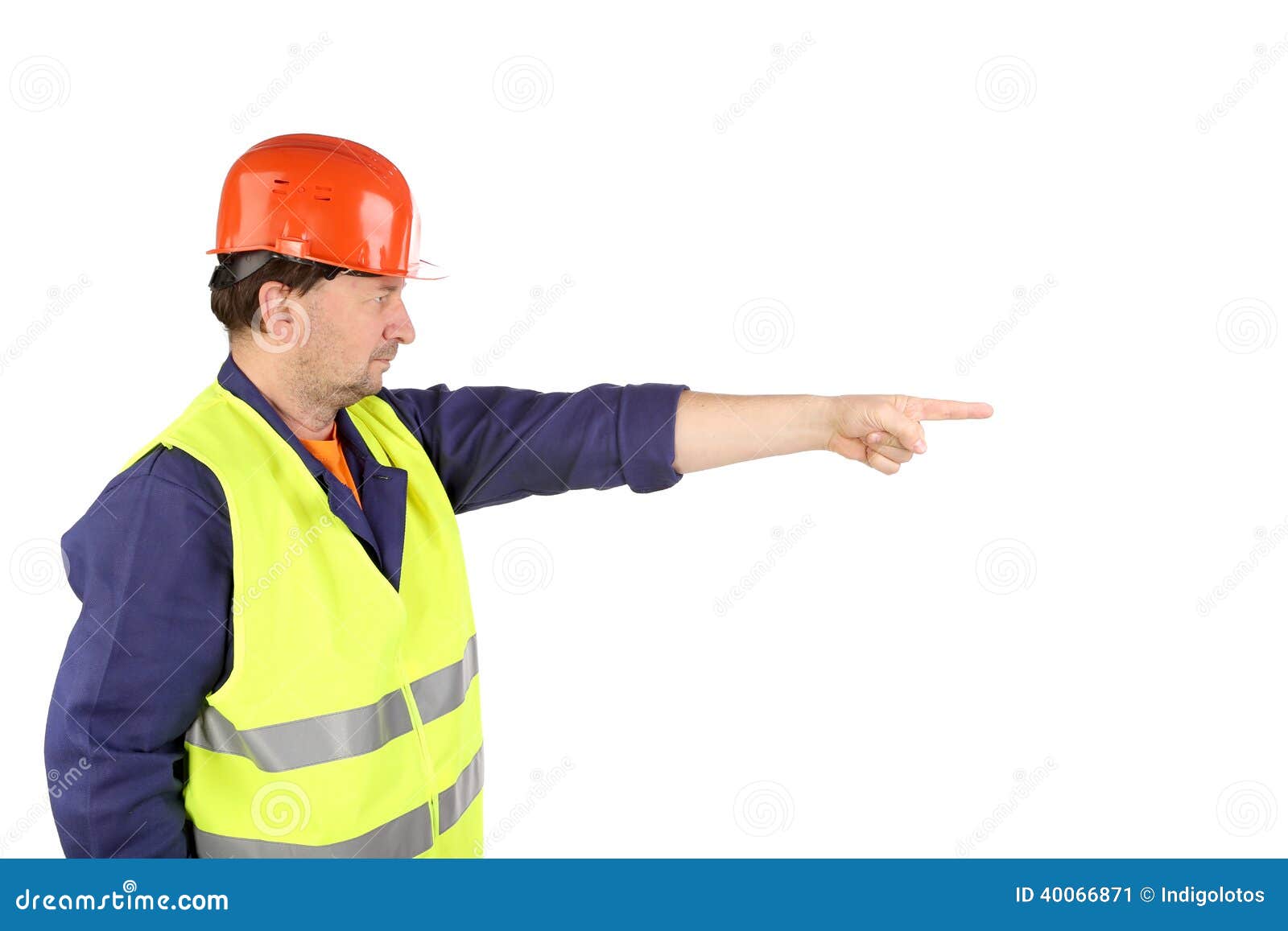 Worker in Hard Hat with Hand Up Stock Image - Image of professional ...