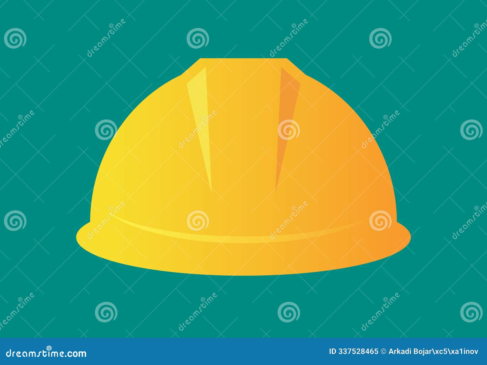 Worker Hard Hat Icon, Yellow Helmet Vector Cartoon Stock Vector ...