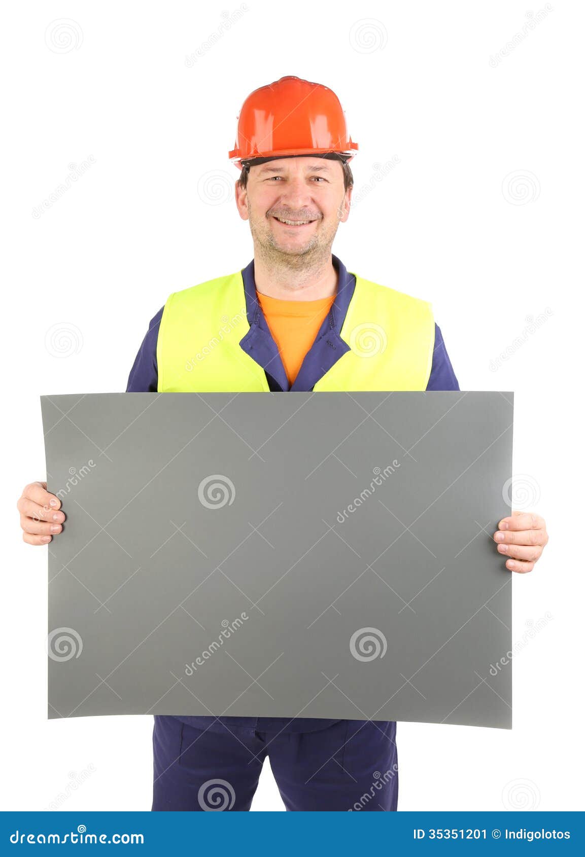 Worker in Hard Hat with Paper. Stock Image - Image of construction ...